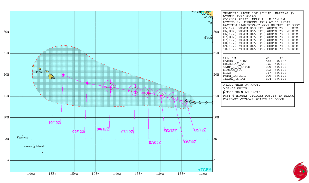 Hawái amenzada por el Huracán Iselle y la Tormenta Tropical Julio ...