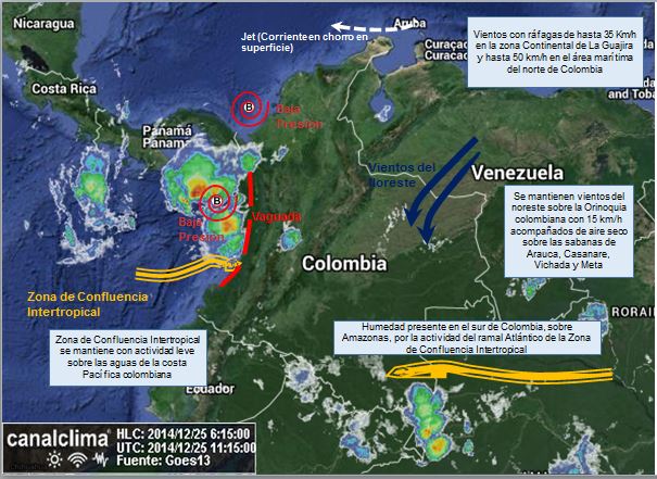 Pronóstico meteorológico para Colombia - 24 y 25 de diciembre de 2014 ...