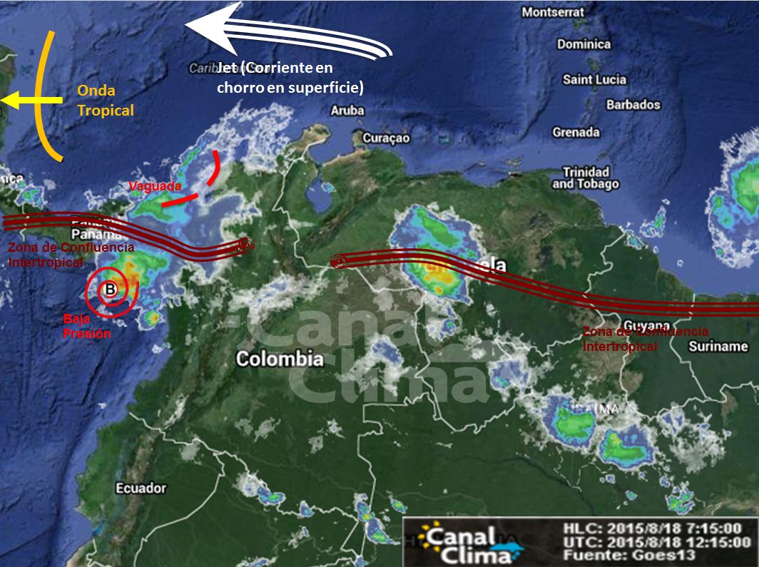 Pronóstico meteorológico para Colombia - 18 de agosto de 2015 • Canal Clima