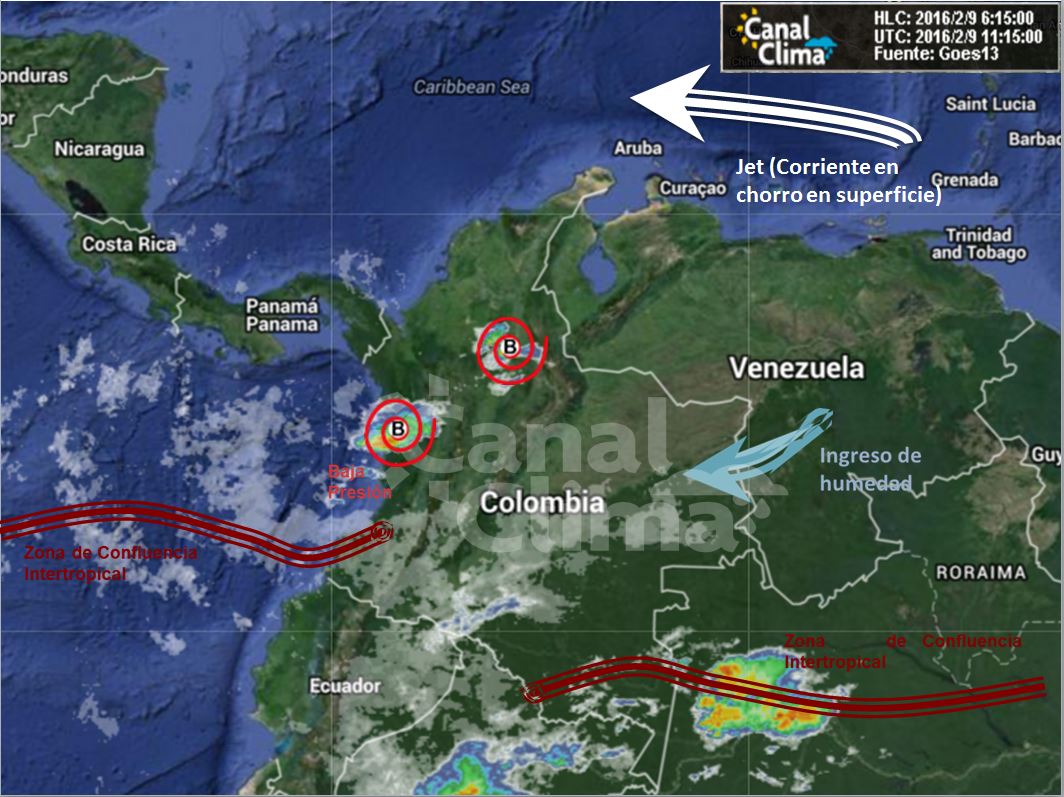 Pronóstico meteorológico para Colombia - 9 de febrero 2016 • Canal Clima
