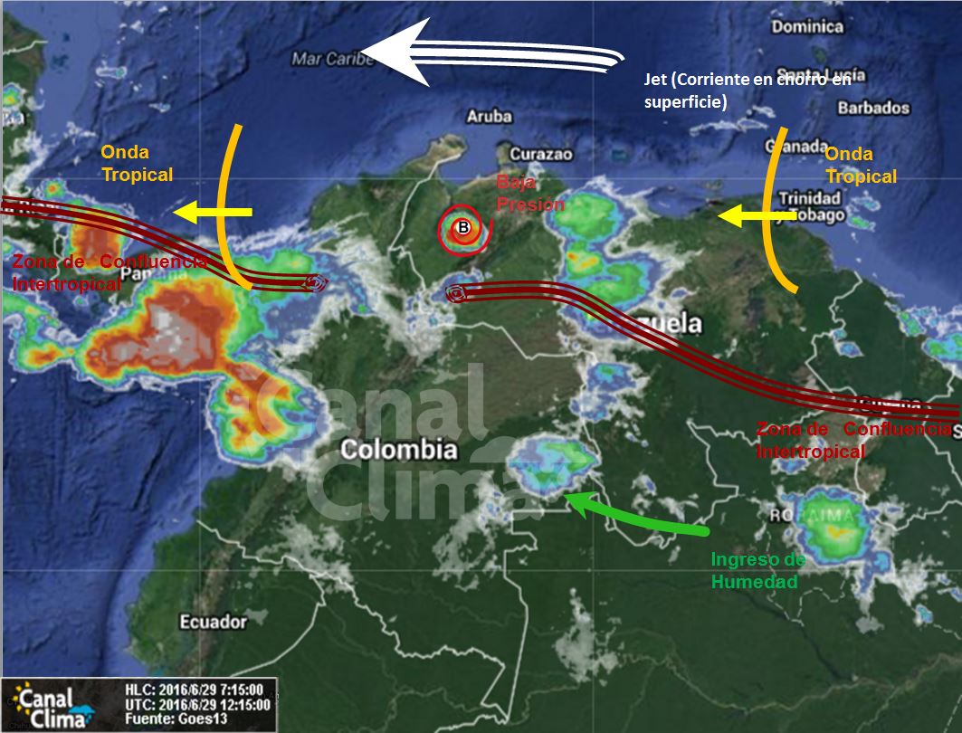 Pronóstico meteorológico para Colombia - 29 de junio de 2016 • Canal Clima